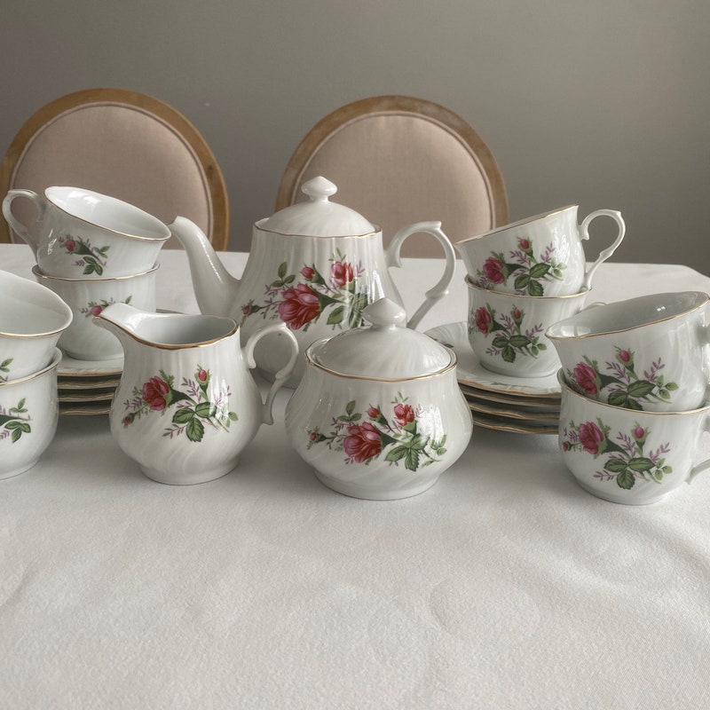 Pink Rose Tea Set - Etsy