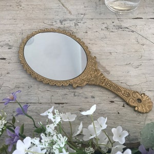 Vintage Style Gold Hand Mirror: Fancy Plastic Princess Mirror - Etsy