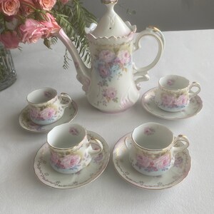 Vintage KPM Berlin Tea Set: Rose Floral Teapot, Cake Stand, Dessert ...