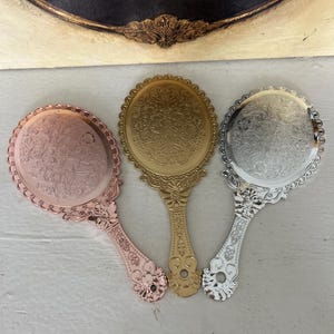 Vintage Style Gold Hand Mirror: Fancy Plastic Princess Mirror - Etsy