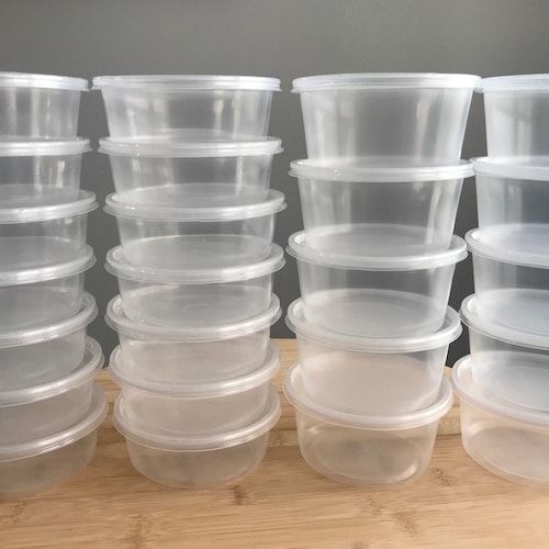 8oz Container With Lids 30 Pack Clear Plastic Round Storage | Etsy