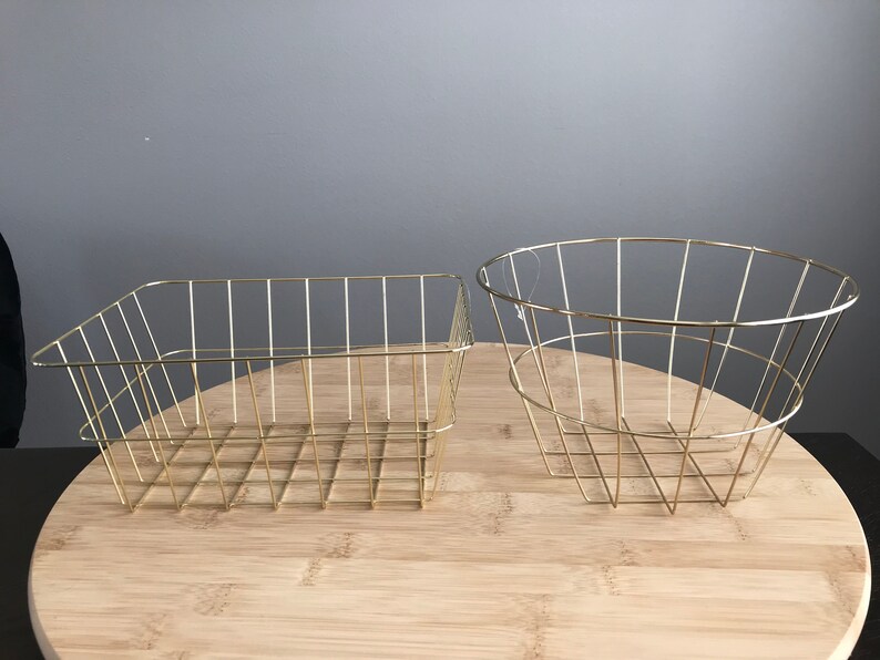 Gift Basket Gold Wire Basket Round Wire Basket Party | Etsy