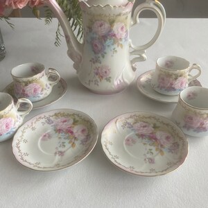 Vintage KPM Berlin Tea Set: Rose Floral Teapot, Cake Stand, Dessert ...