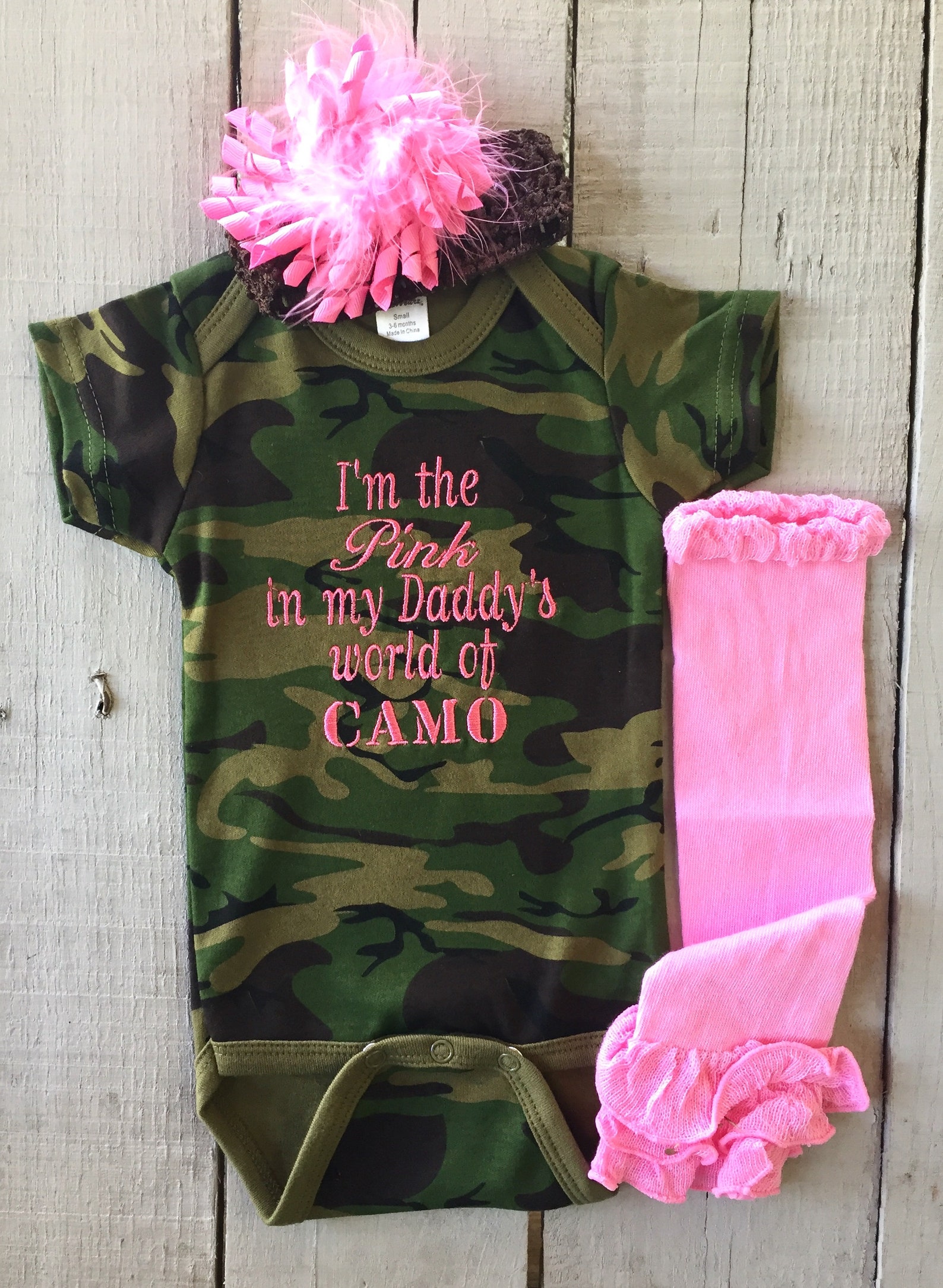 Camo Baby, Baby Girl Outfit, Embroidered Camouflage Bodysuit, I'm the ...