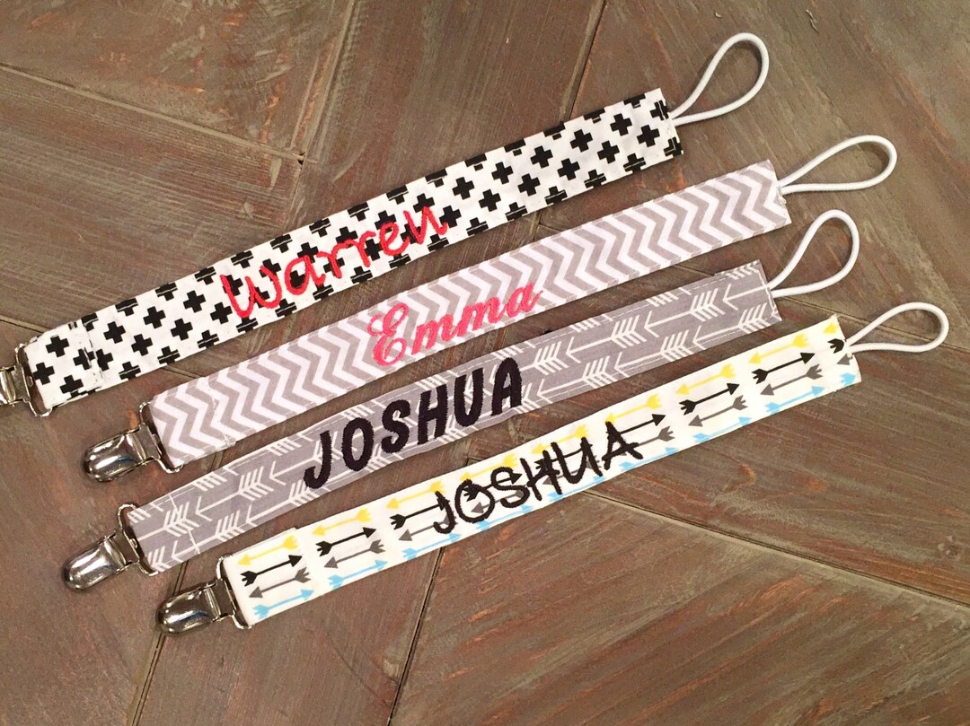 Monogrammed Clip, Pacifier Holder, Baby Accessories, Baby Shower Gift ...