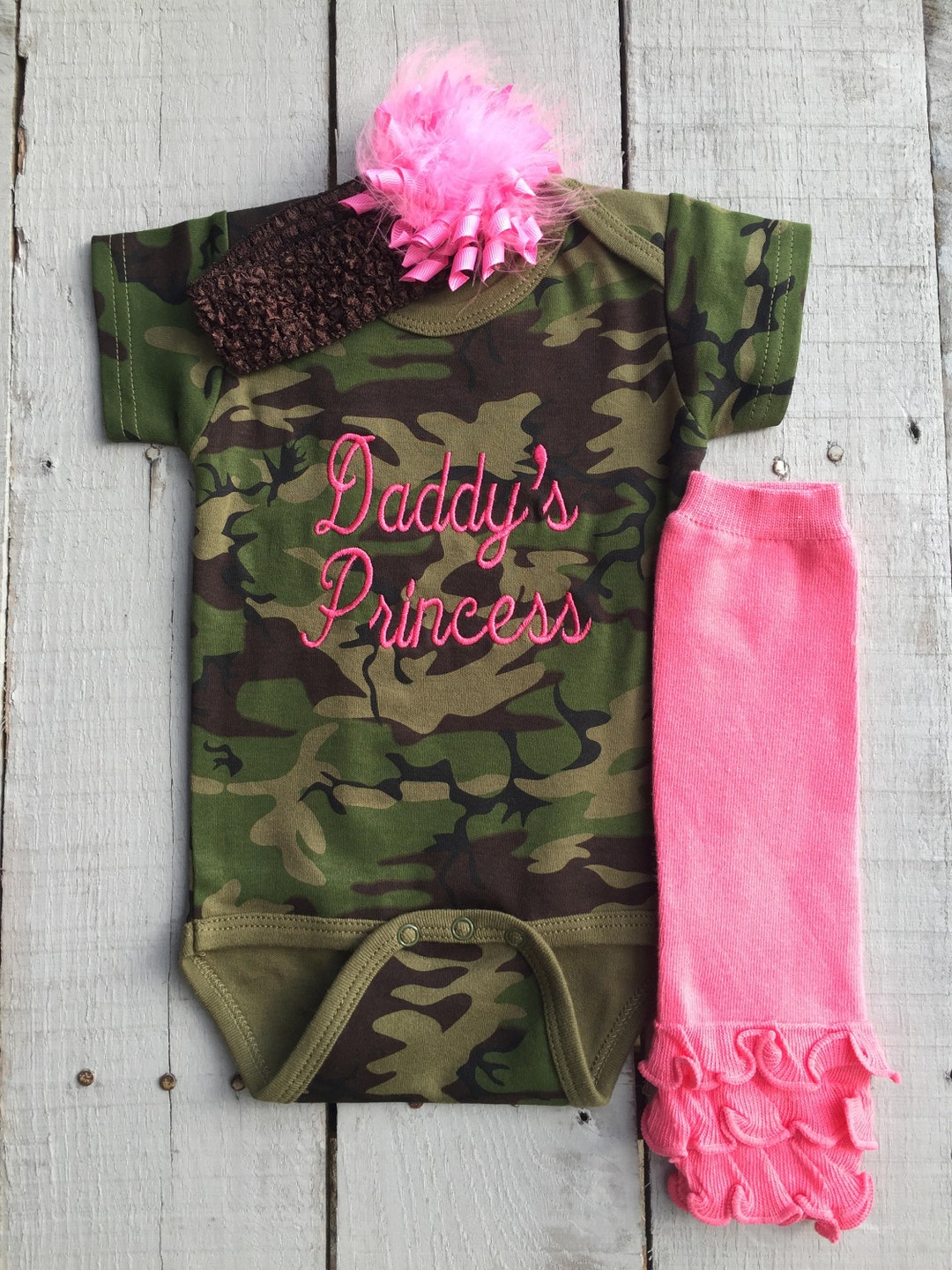 Camo Baby Clothes, Baby Camo Outfit, Baby Girl Clothes, Daddy's ...
