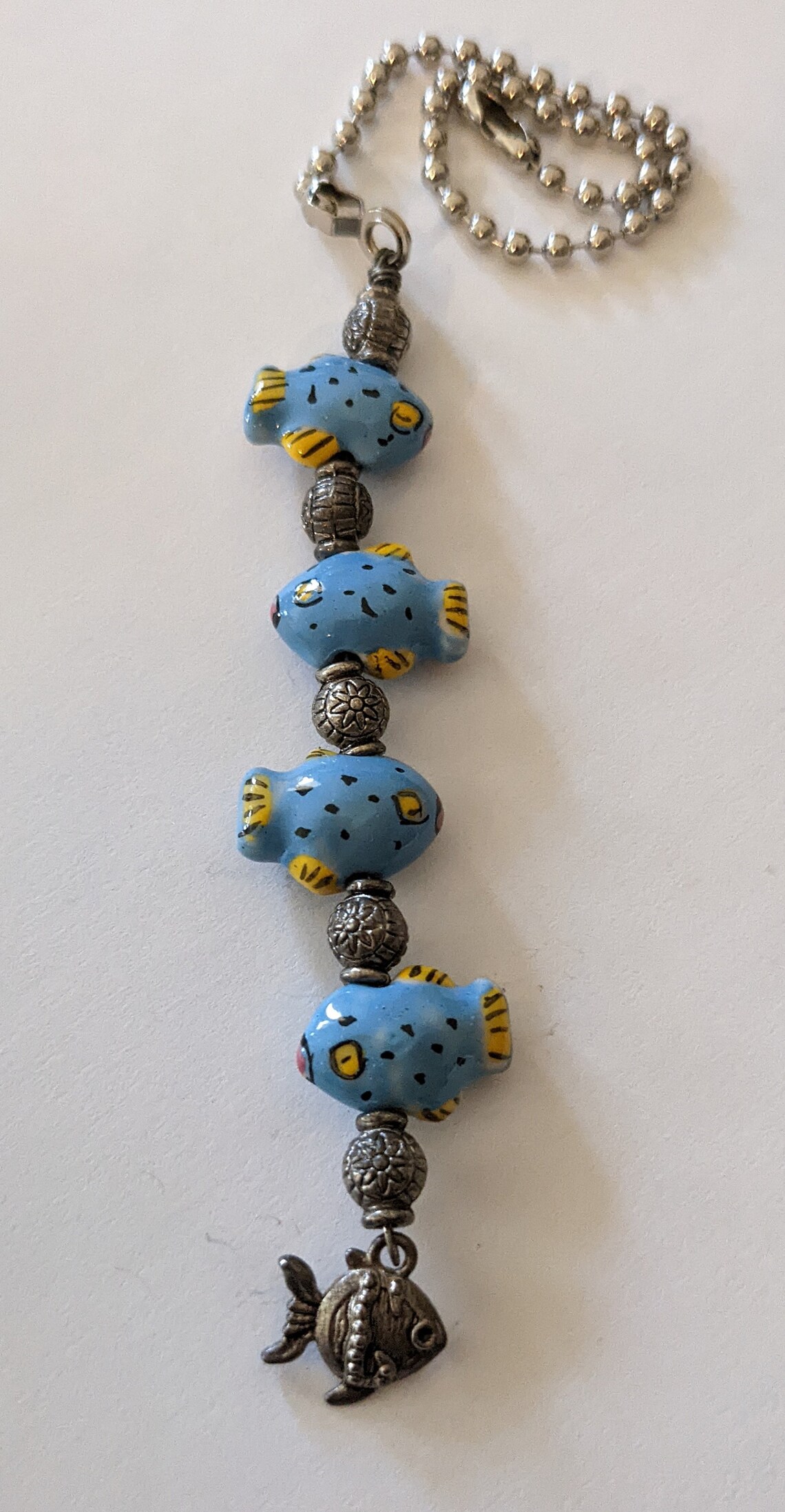 Blue Fish Ceramic Beaded Ceiling Fan Pull Fish Light Pull - Etsy