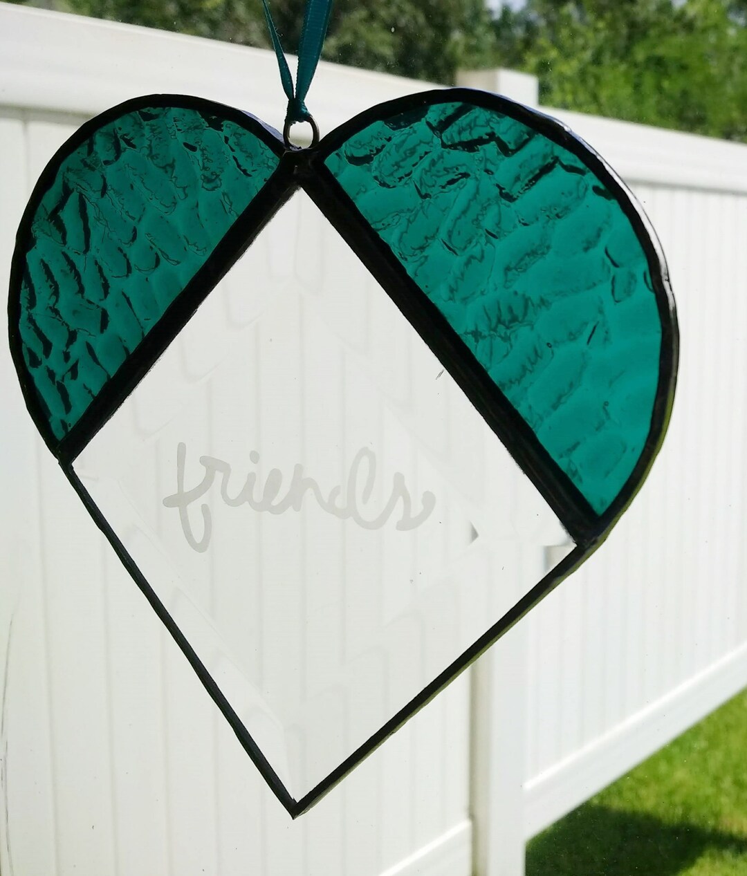 Friends, Stained Glass Heart Suncatcher, 5", Personalize Your Color - Etsy