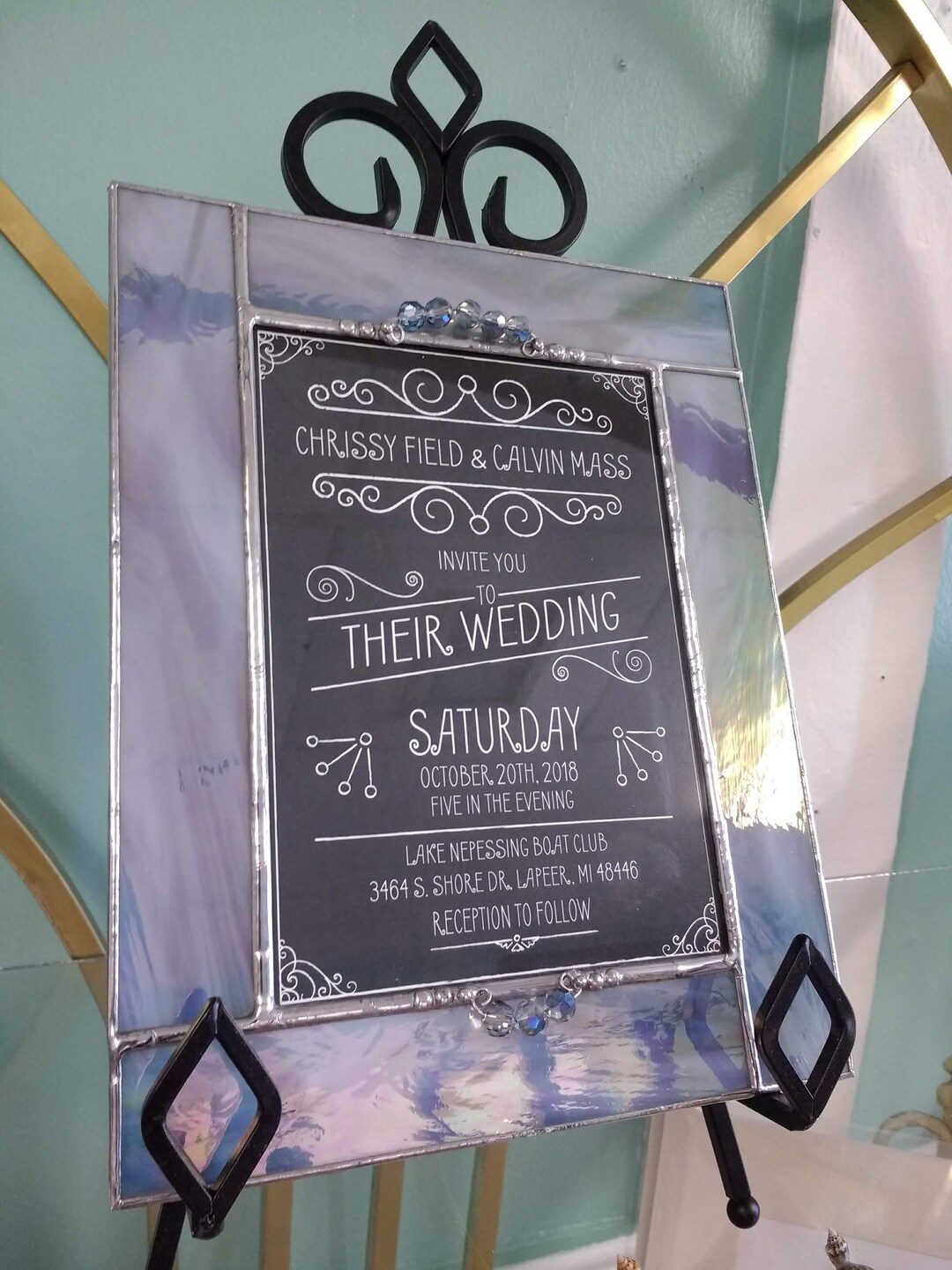 Stained Glass Wedding Invitation Keepsake Frame - Wedding or ...