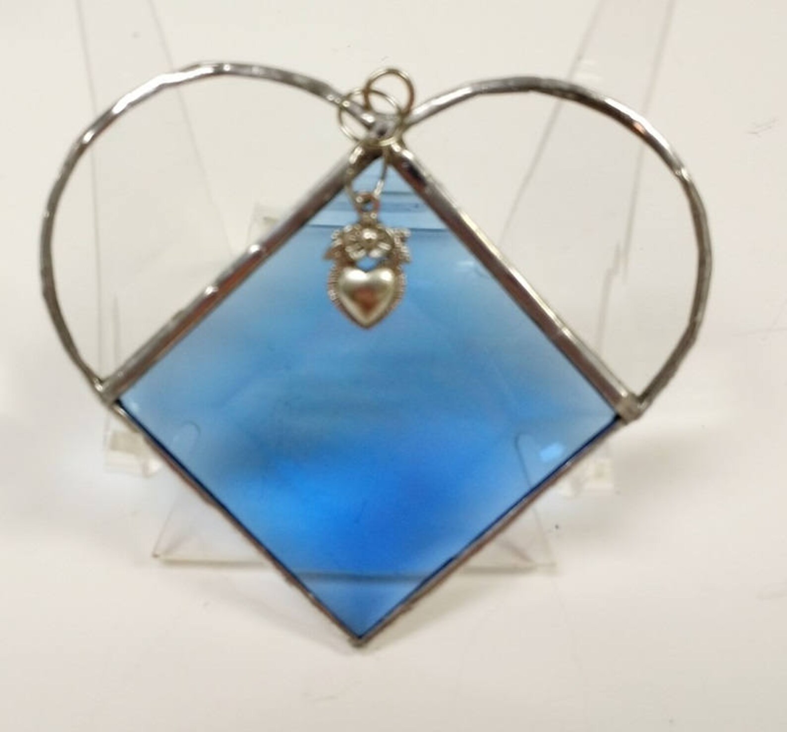 Stained Glass Heart DECEMBER Birthstone, Blue Suncatcher - Etsy