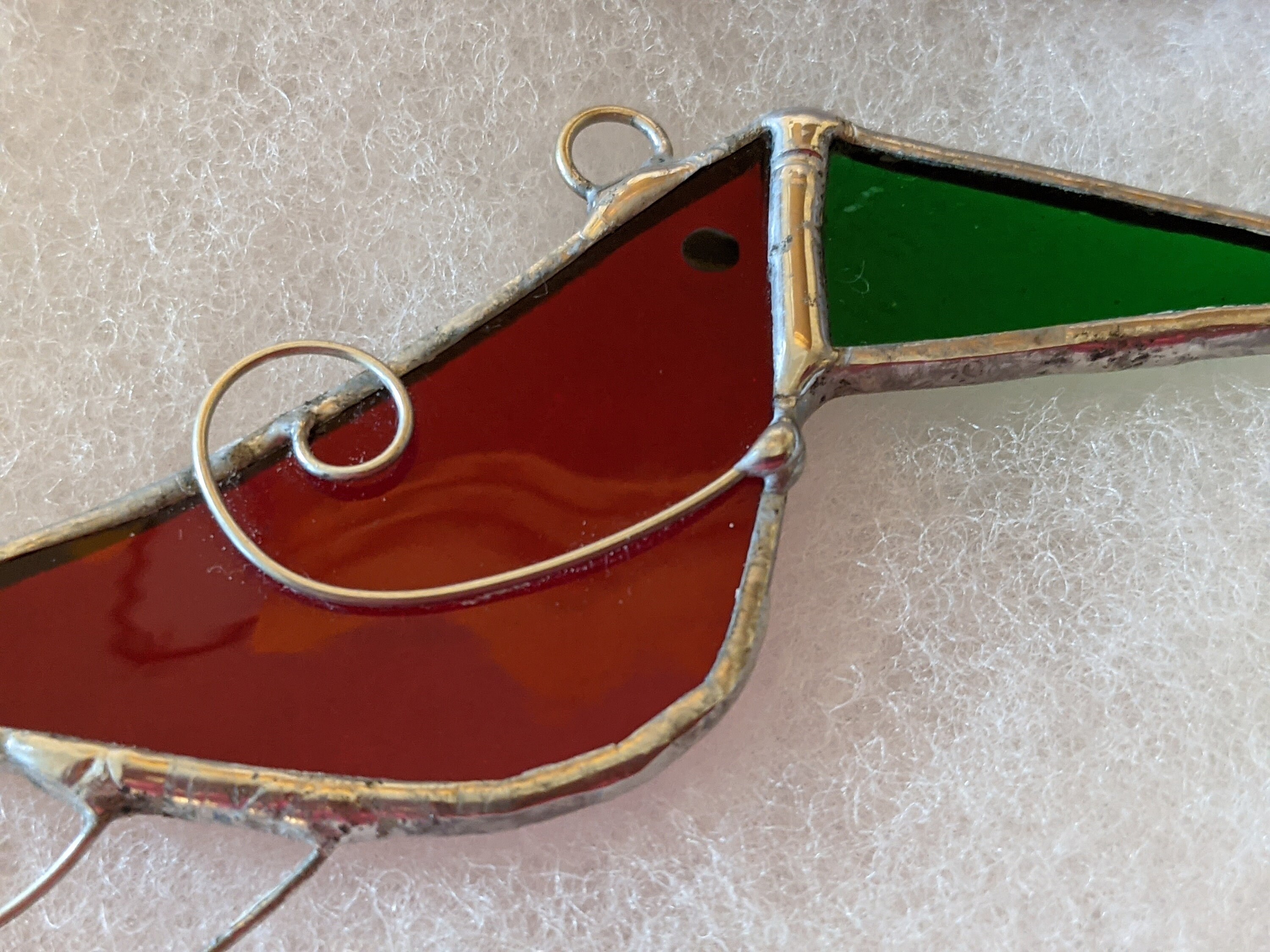 Stained Glass Red Bird Suncatcher: Home Decor Gift - Etsy