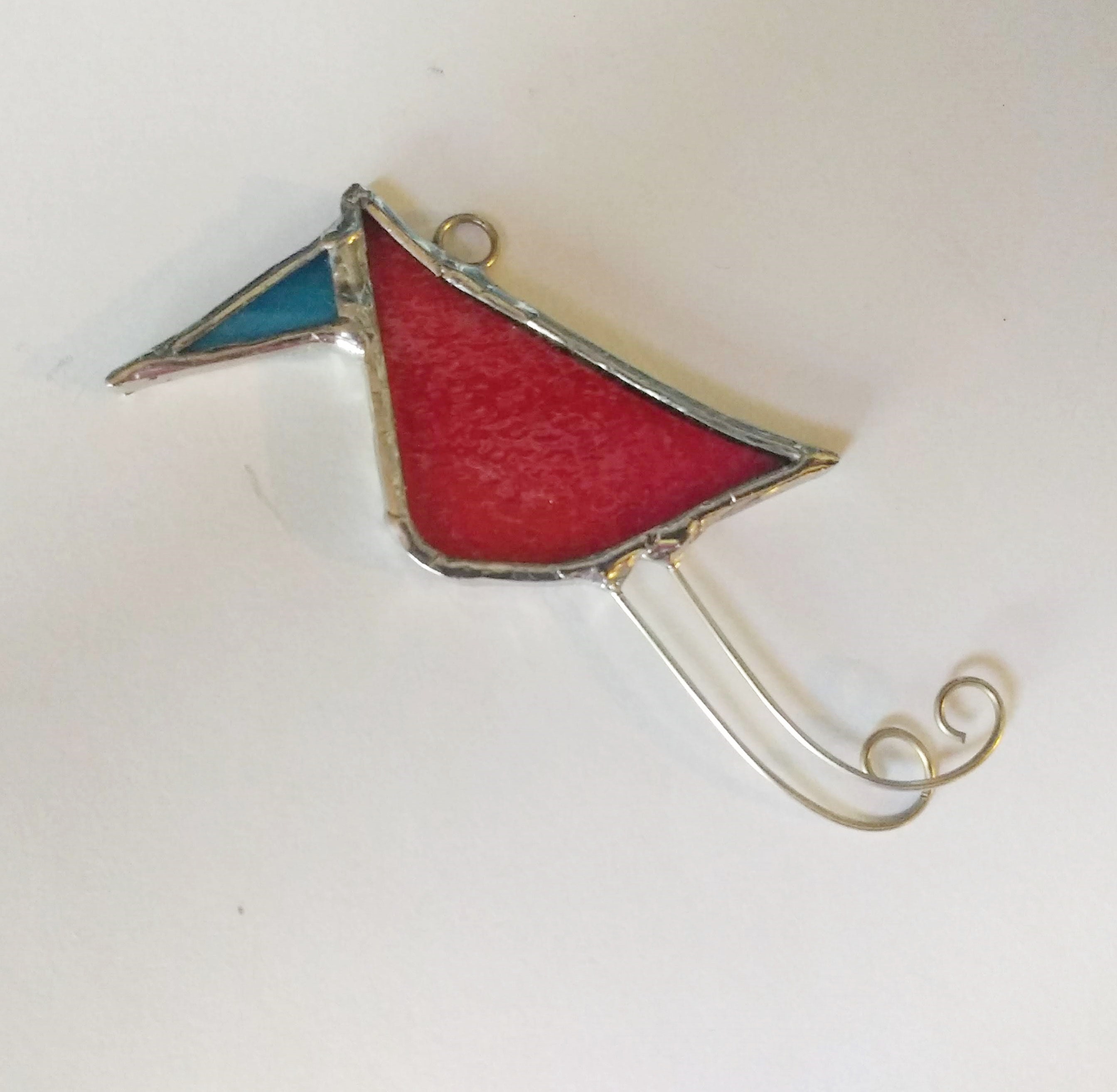Stained Glass Red Bird Ornament Bird Suncatcher Glass Bird - Etsy