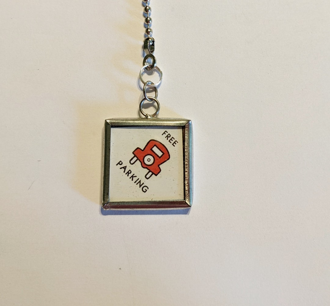 Monopoly Ceiling Fan Pull, Metal and Glass, Light Pull, Free Parking ...