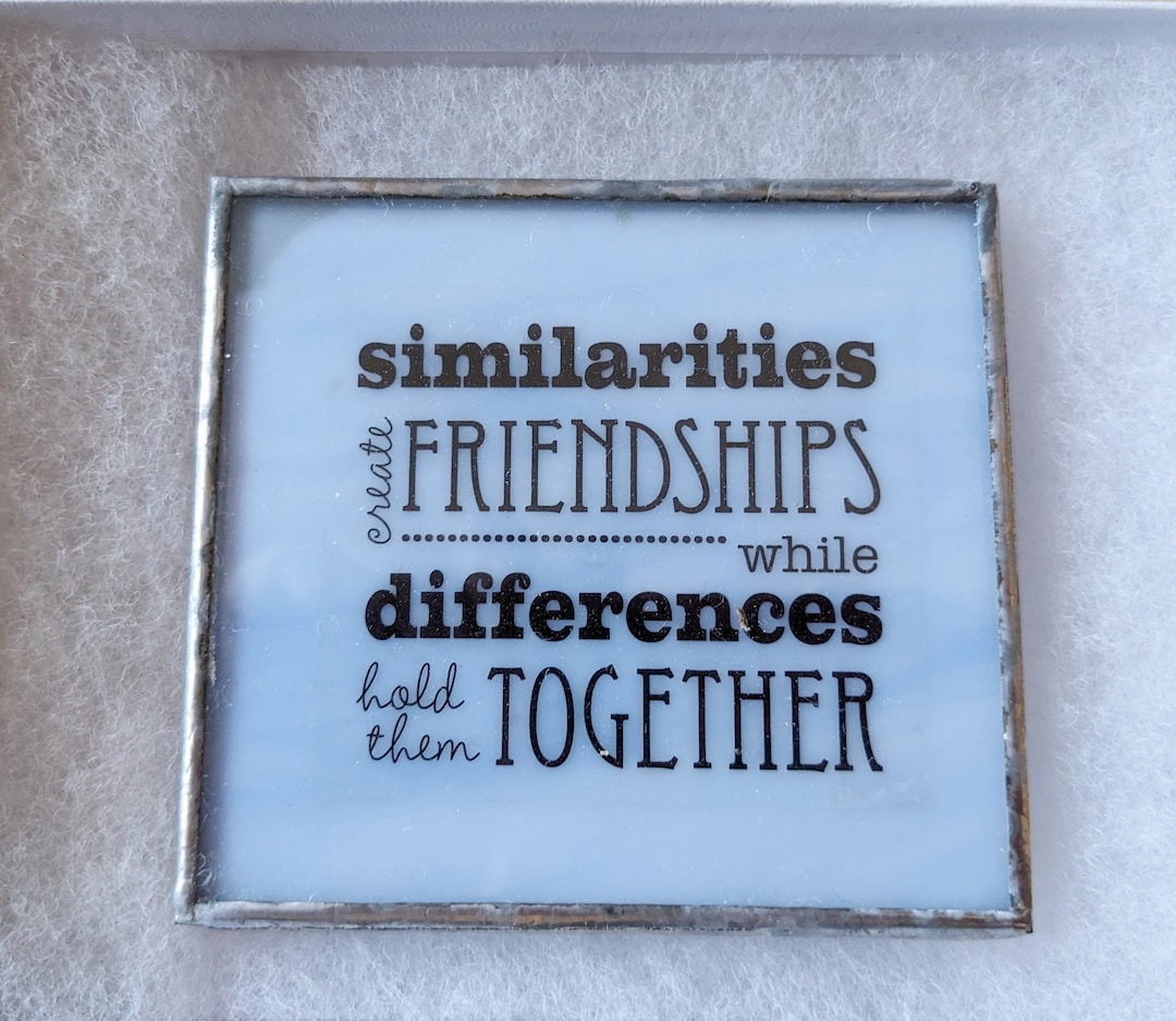 Friends - Handmade Stained Glass, Quote Suncatcher, Inspirational Art ...