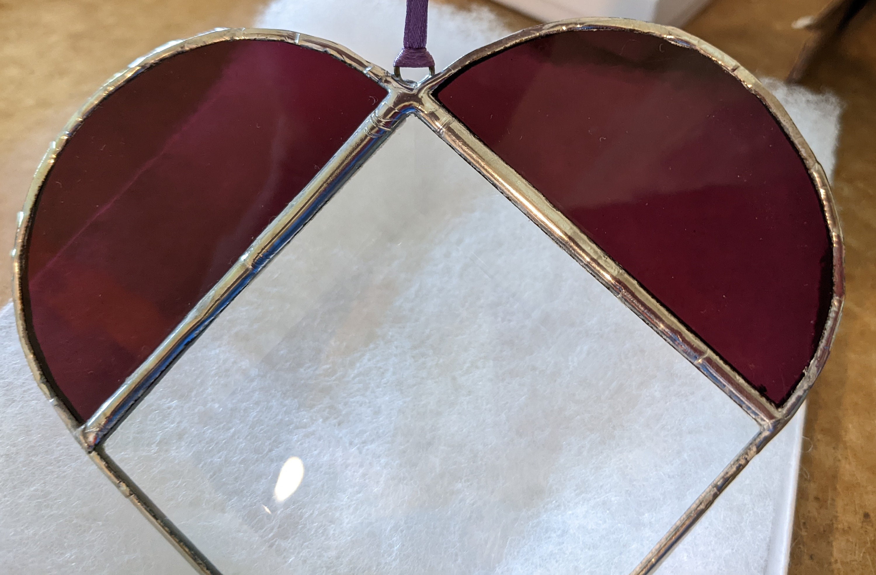 Purple Stained Glass Heart Purple Suncatcher Bevelec Heart - Etsy