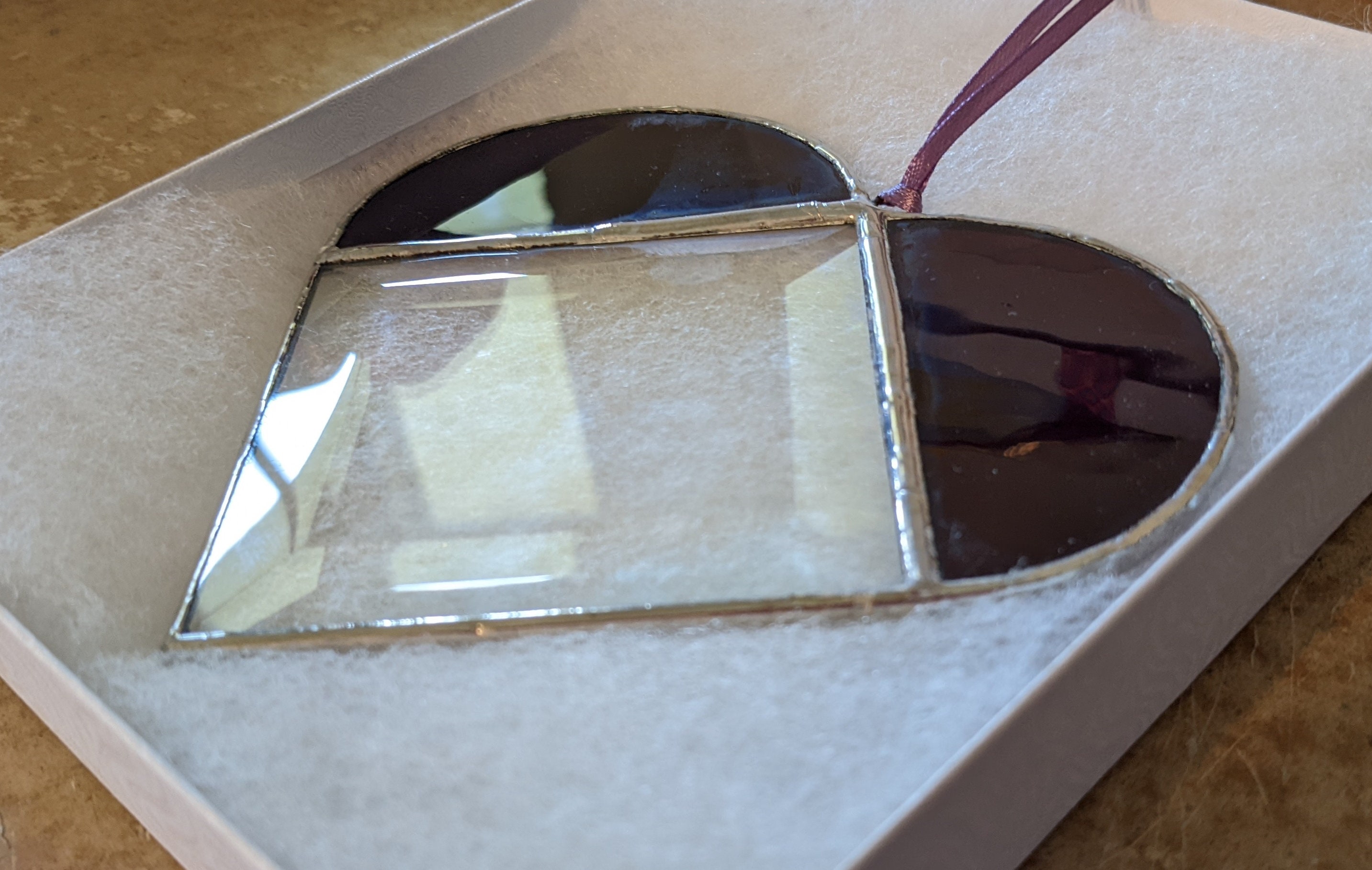 Purple Stained Glass Heart Purple Suncatcher Bevelec Heart - Etsy