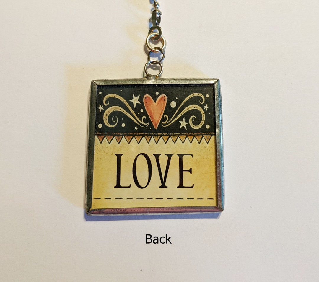 Love Ceiling Fan Pull, Heart Fan Pull, Metal and Glass, Light Pull ...