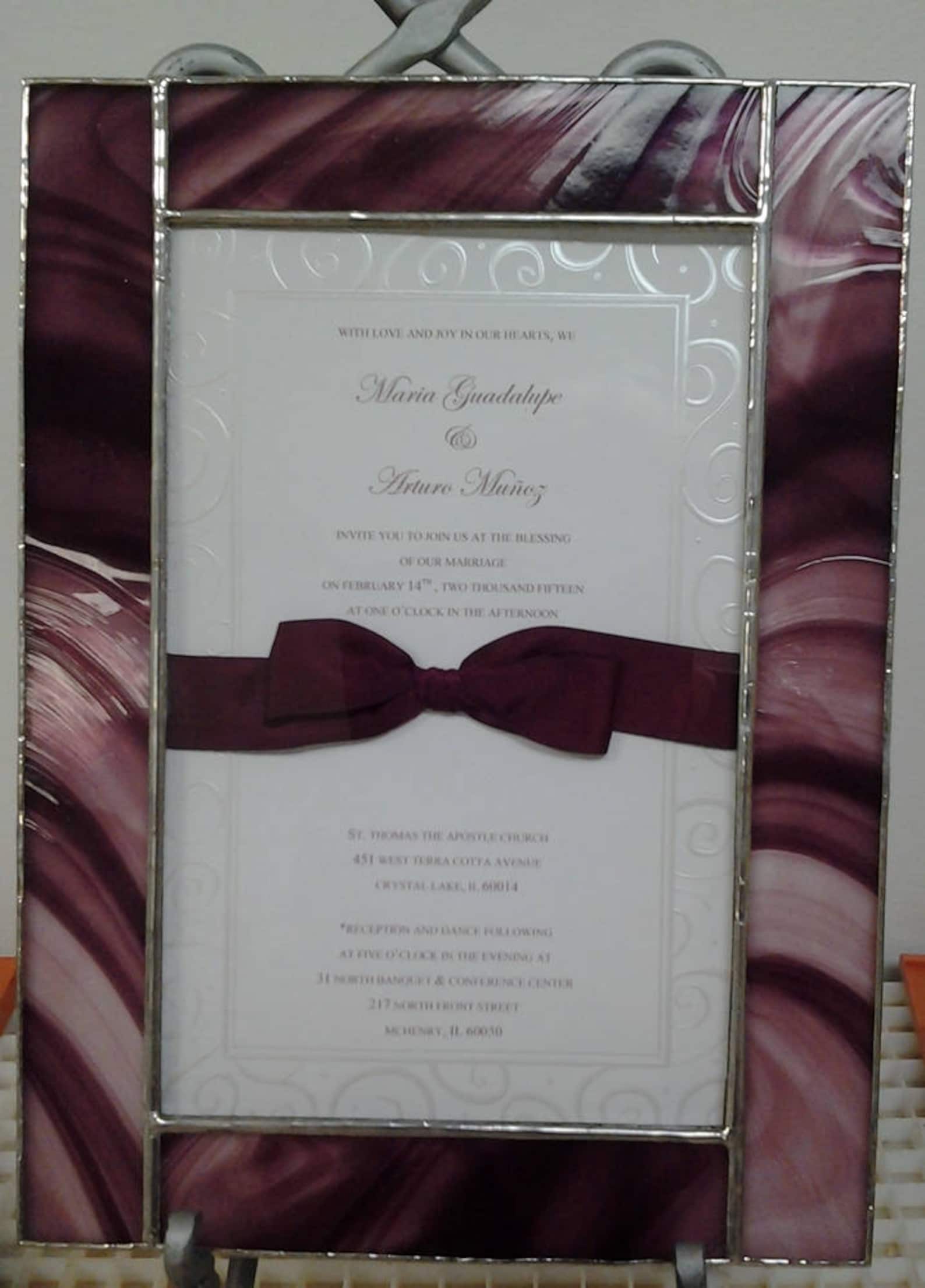 Stained Glass Wedding Invitation Keepsake Frame - Wedding or ...