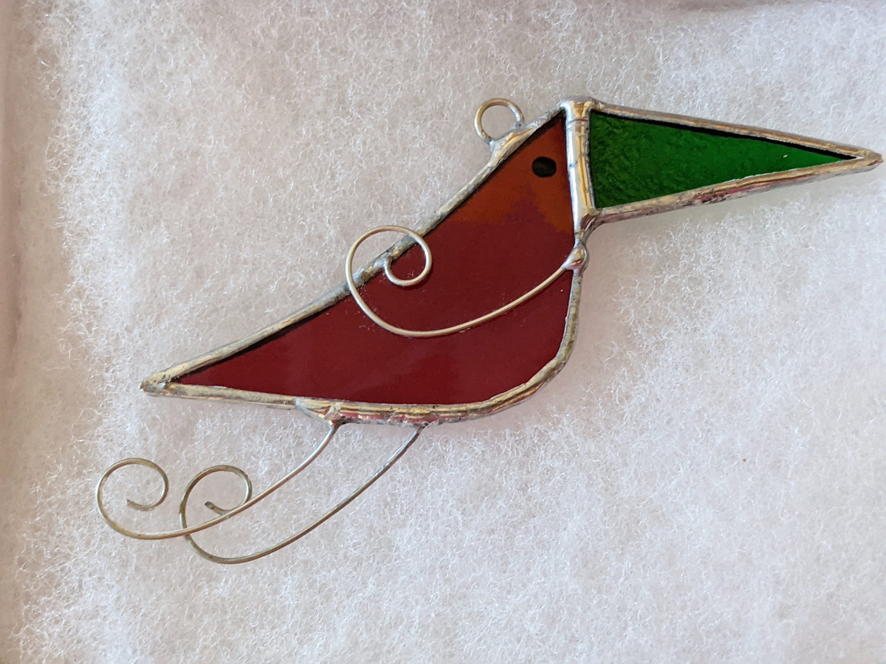 Stained Glass Red Bird Suncatcher: Home Decor Gift - Etsy