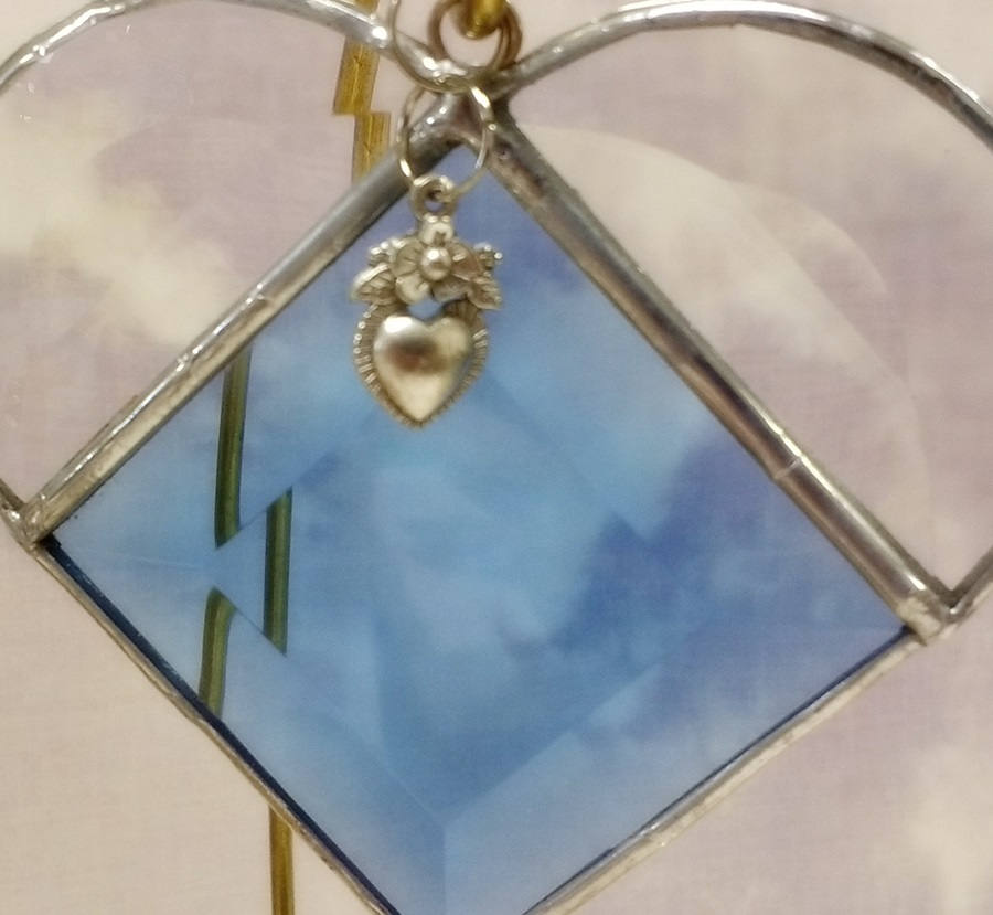 Stained Glass Heart DECEMBER Birthstone, Blue Suncatcher - Etsy