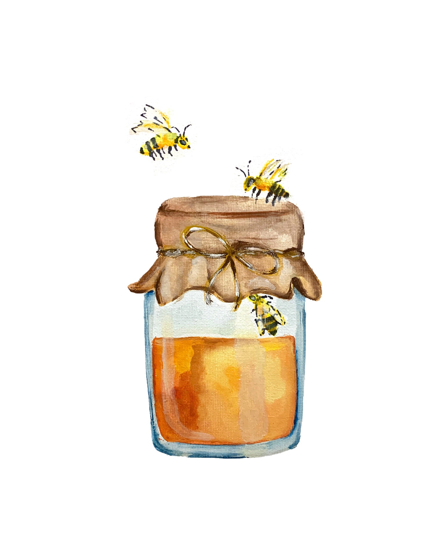 Honey Jar With Bees Watercolor Digital Download - Etsy