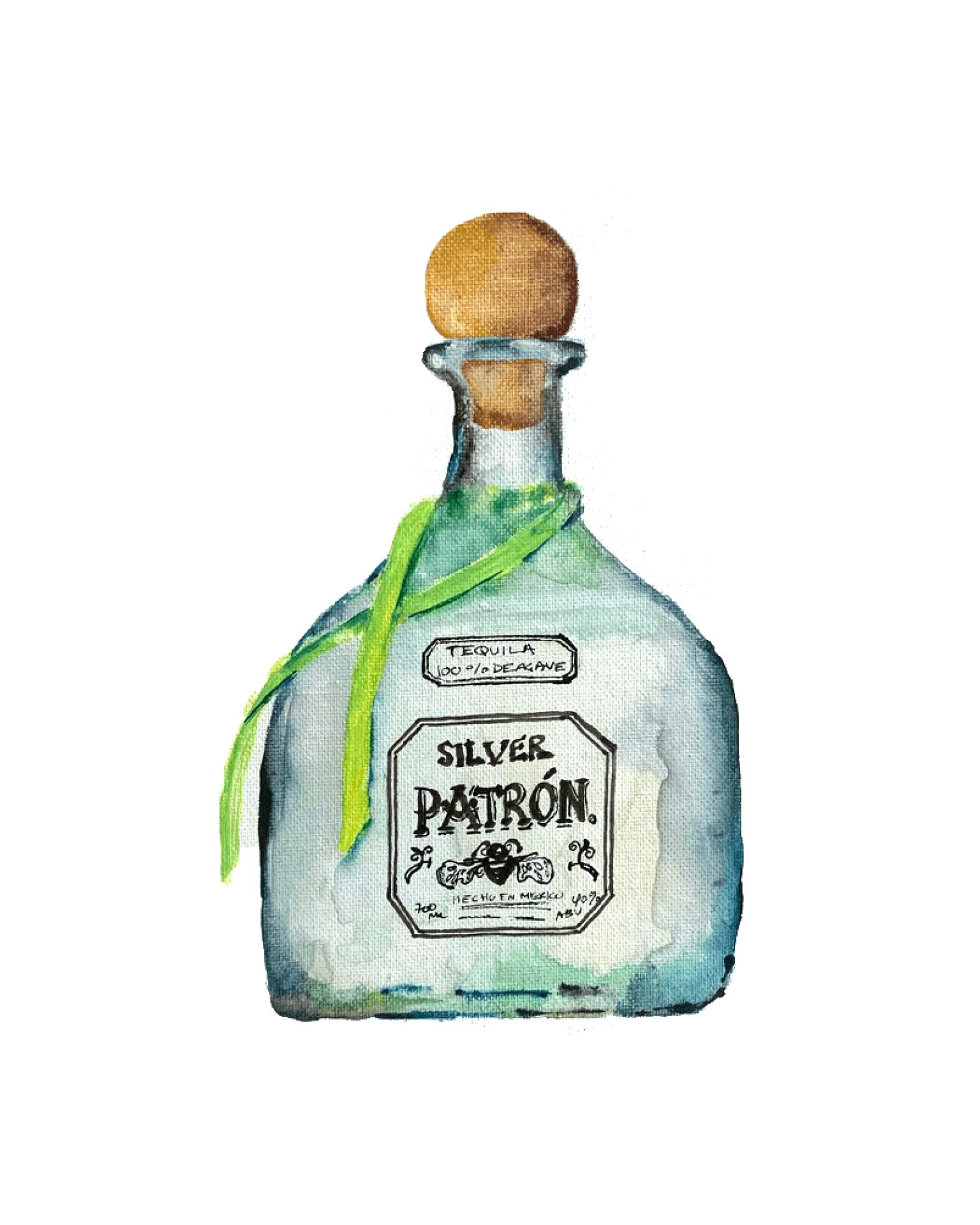 Patrón Tequila Watercolor Digital Download - Etsy