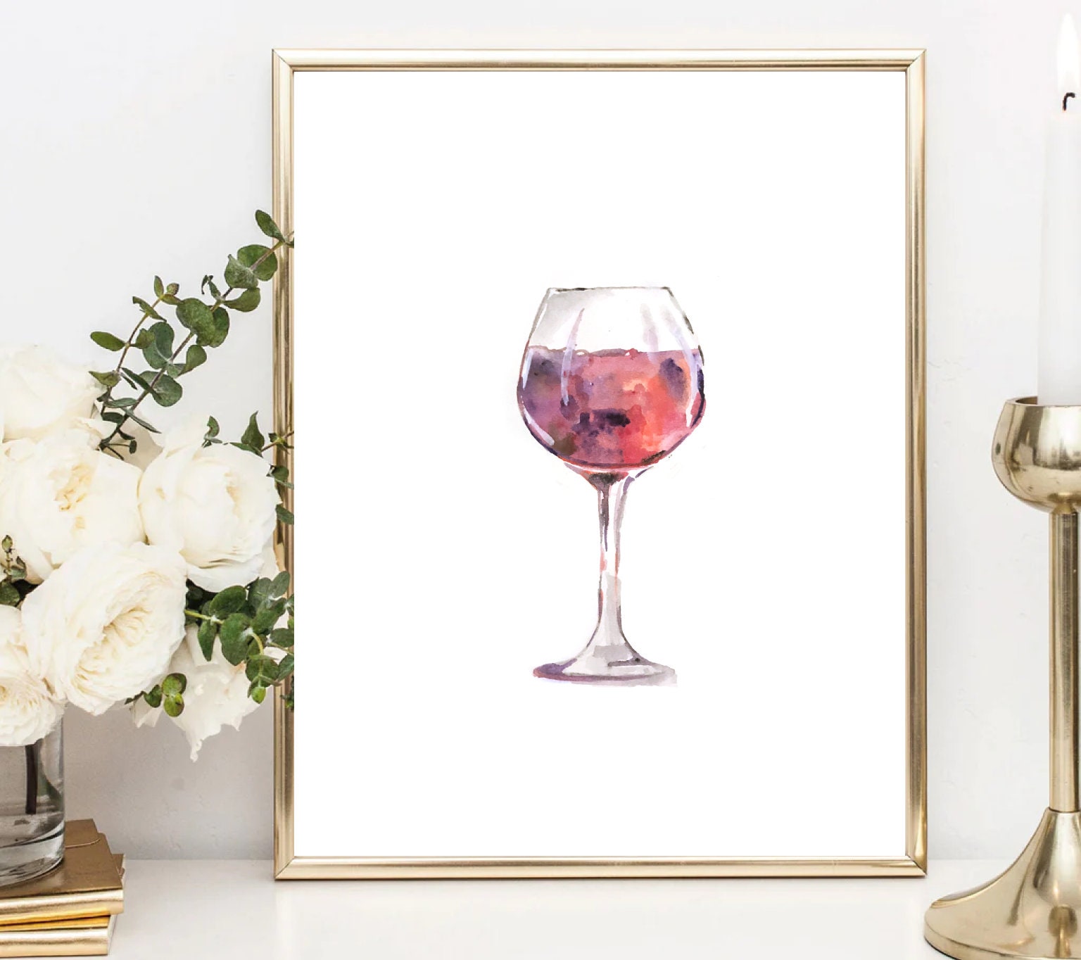 Red Wine Watercolor Print - Etsy