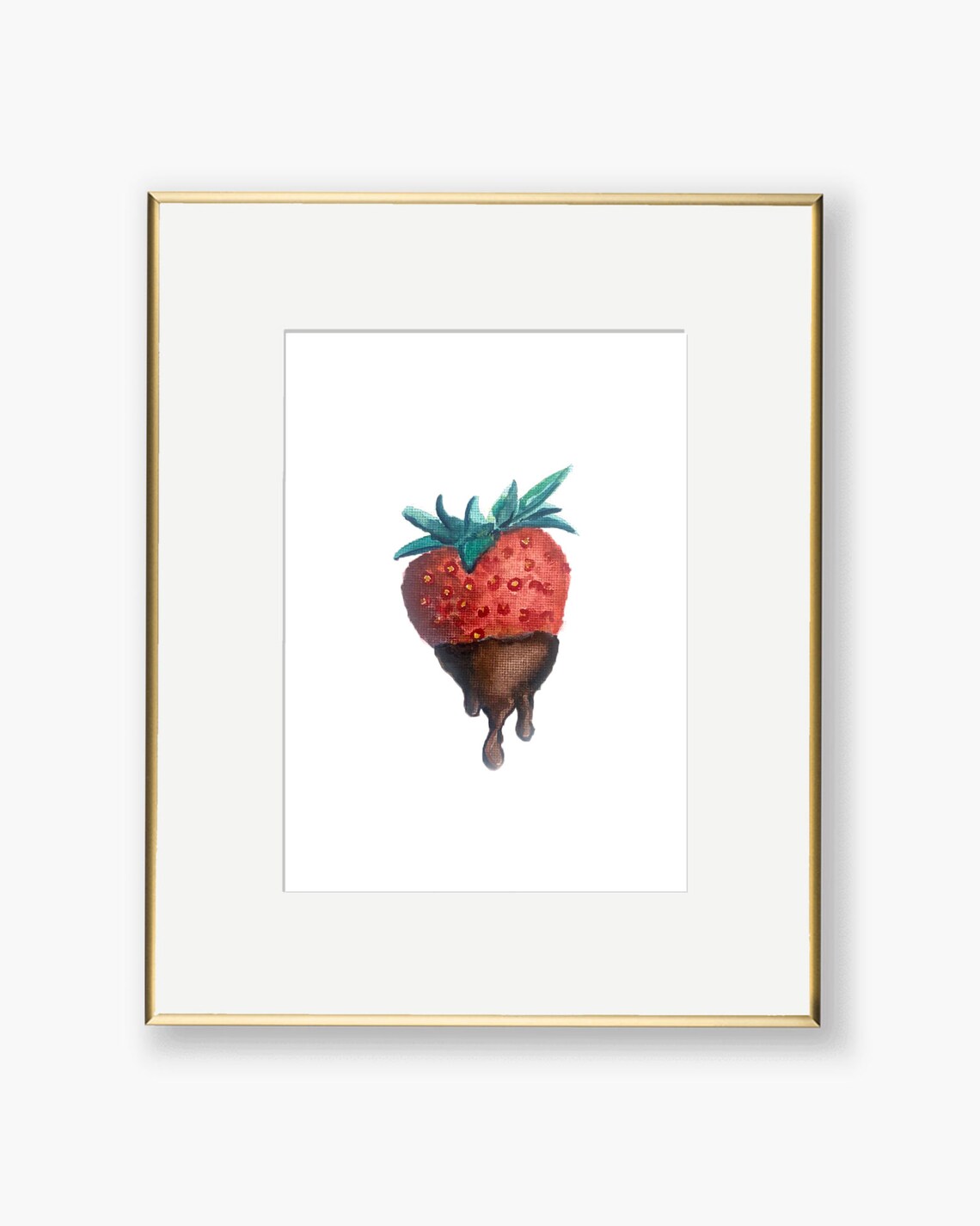 Chocolate-covered Strawberry Watercolor Digital Download - Etsy