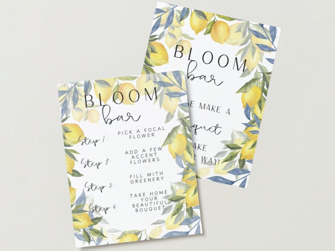 Bloom Bar Lemons Flower Bar Sign - Etsy