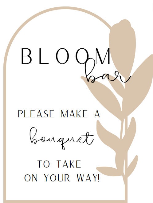 Bloom Bar Sign Bridal Shower Baby Shower - Etsy