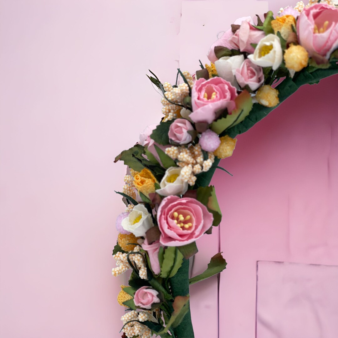 Pink Peonies and Roses Bridal Headpiece, Blossom Weddingl Crown, Floral ...