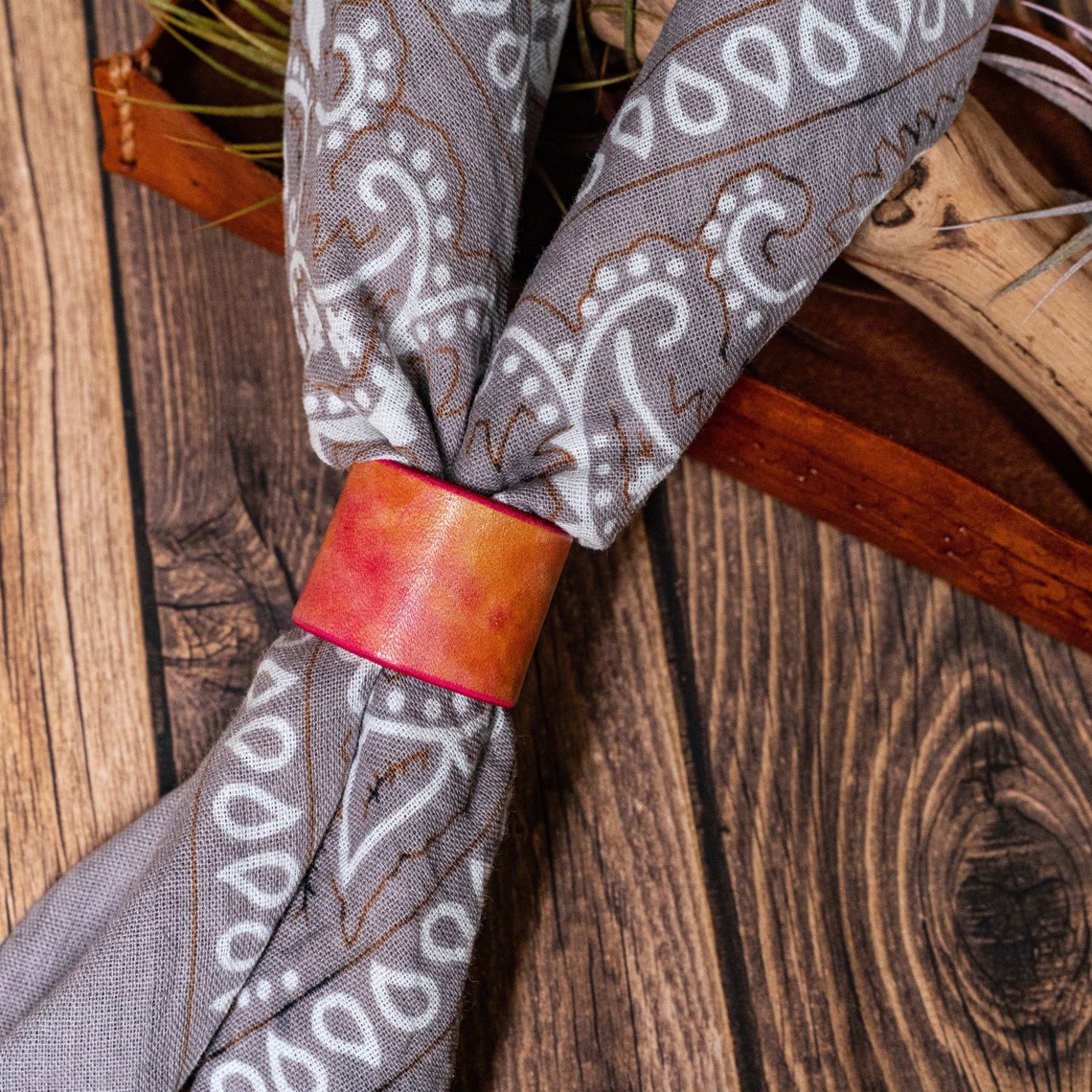 Handmade Western Leather Scarf Slide - Etsy