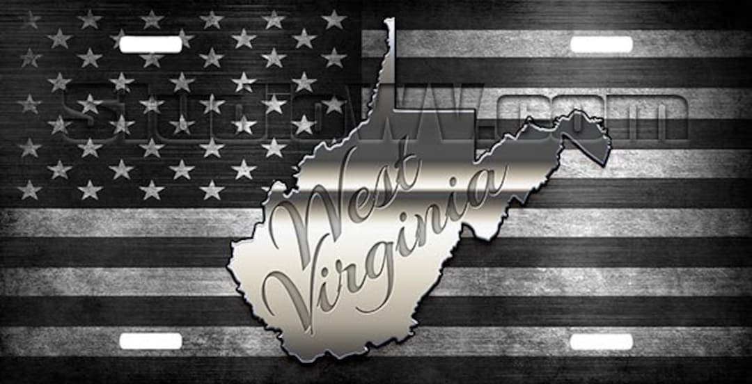 WV - West Virginia - Custom License Plate - Black and Gray American ...