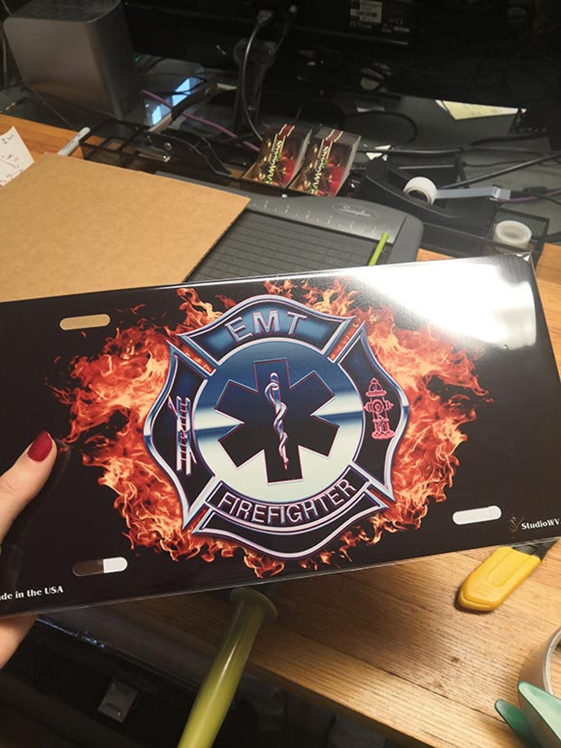 Firefighter Custom License Plate Custom Car Tag | Etsy