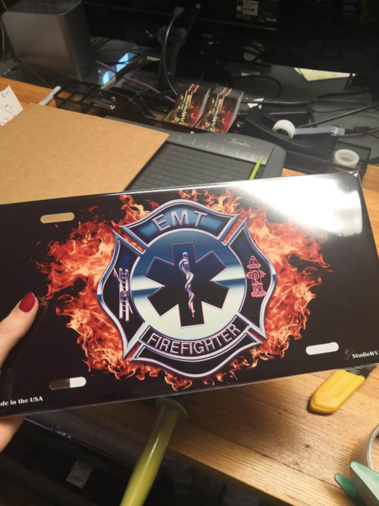 Firefighter Custom License Plate Custom Car Tag | Etsy