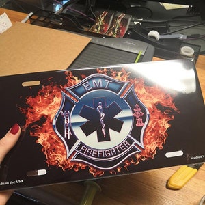 Firefighter - Custom License Plate - Custom Car Tag - Personalized ...