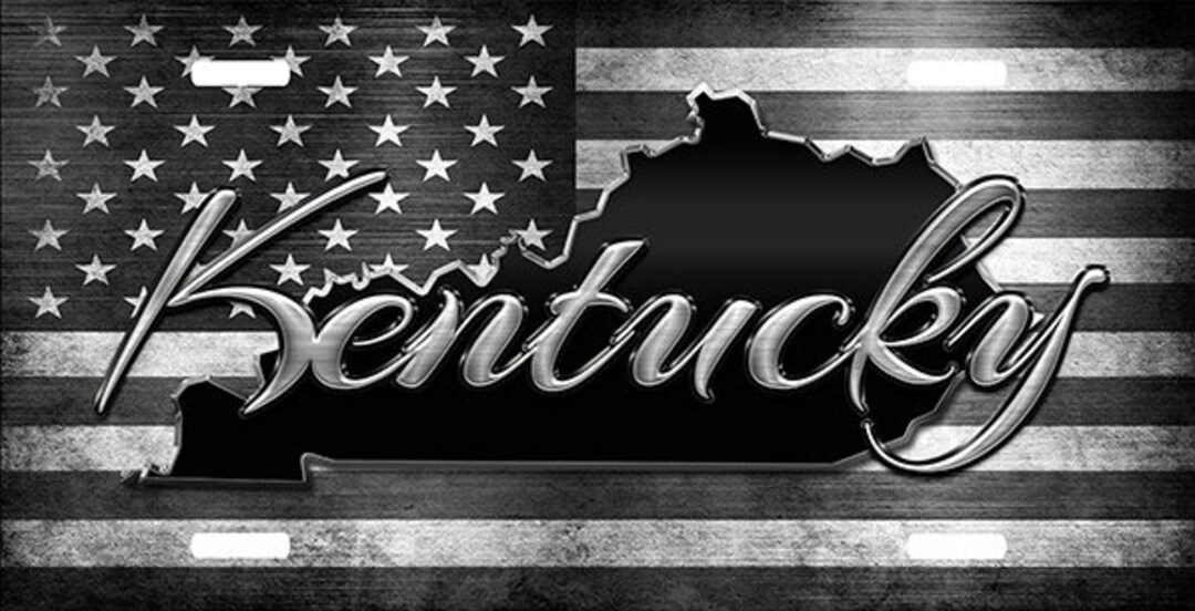 Kentucky Custom License Plate Flag - Etsy
