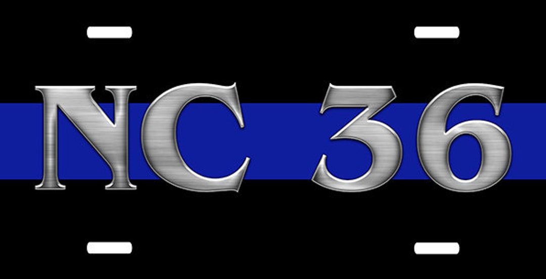 Thin Blue Line Custom License Plate Custom Car Tag Badge Number - Etsy
