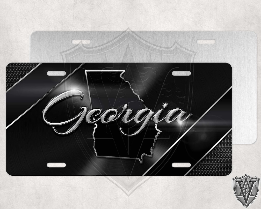 Georgia - Custom License Plate - Black Chrome - Etsy