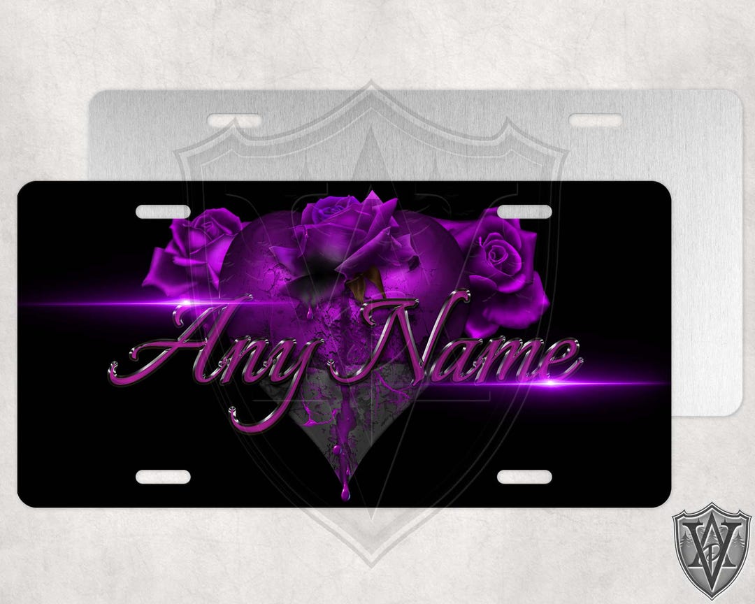 Purple Custom License Plate - Custom Car Tag - Personalized License ...