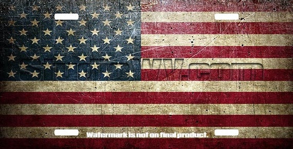 American Flag Custom License Plate Custom Car Tag - Etsy