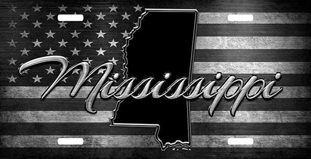 Mississippi License Plate, Custom License Plate Thin Line - Etsy