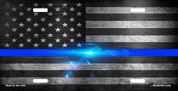 Thin Blue line Custom License Plate Custom Car Tag | Etsy