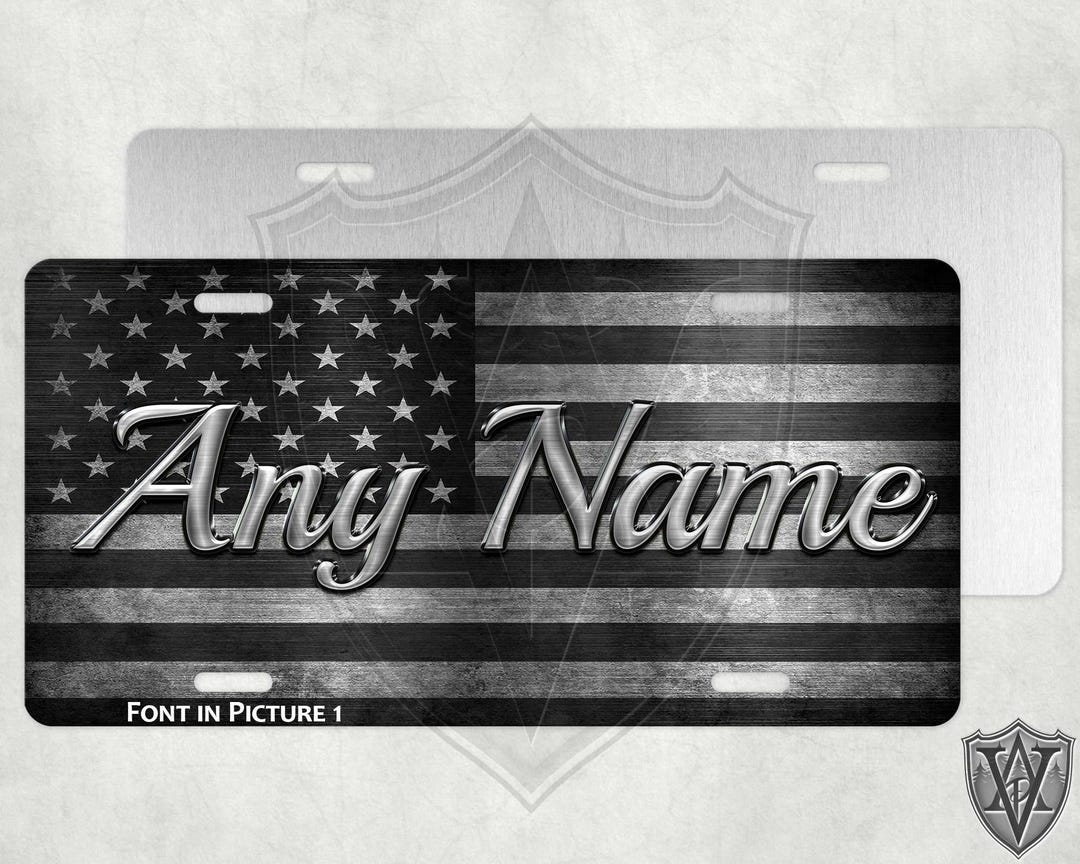 American Flag - Personalized License Plate - Your Text - Custom License ...