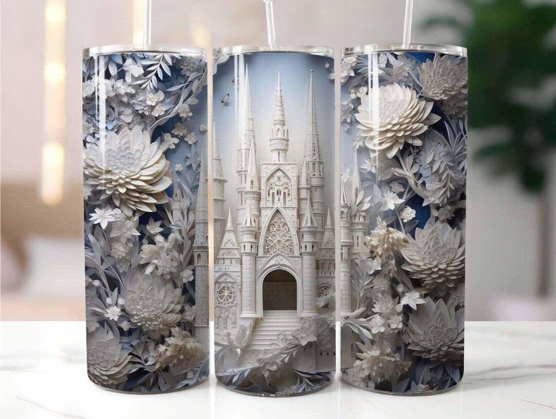 3D Ivory Castle 20 Oz Skinny Tumbler Sublimation Design Digital ...