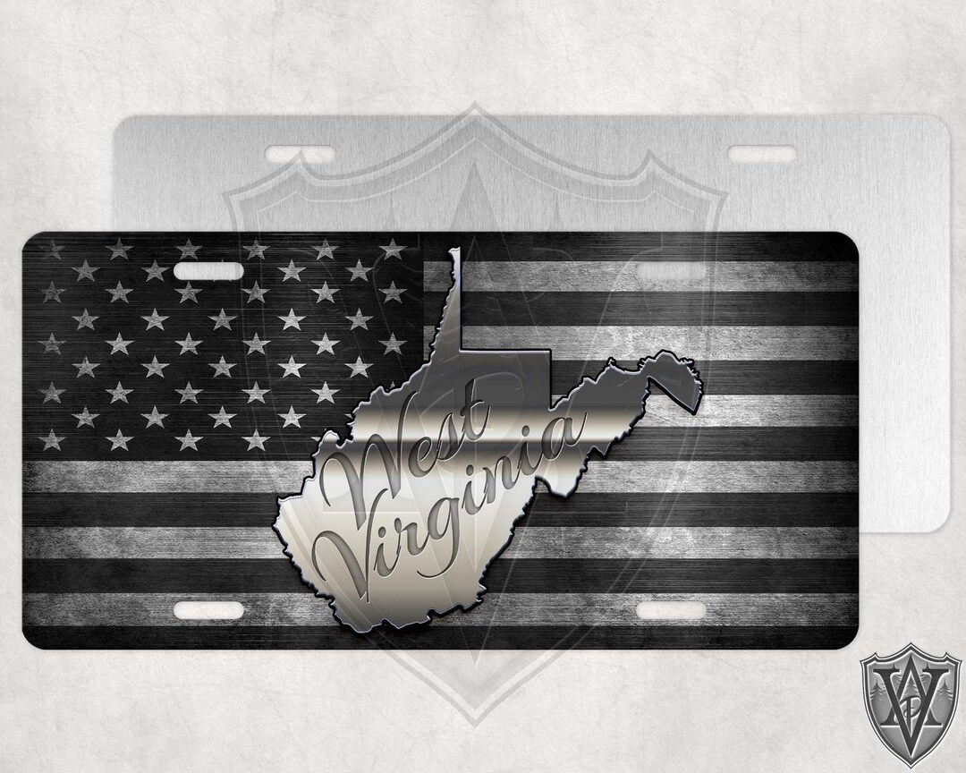 WV - West Virginia - Custom License Plate - Black and Gray American ...