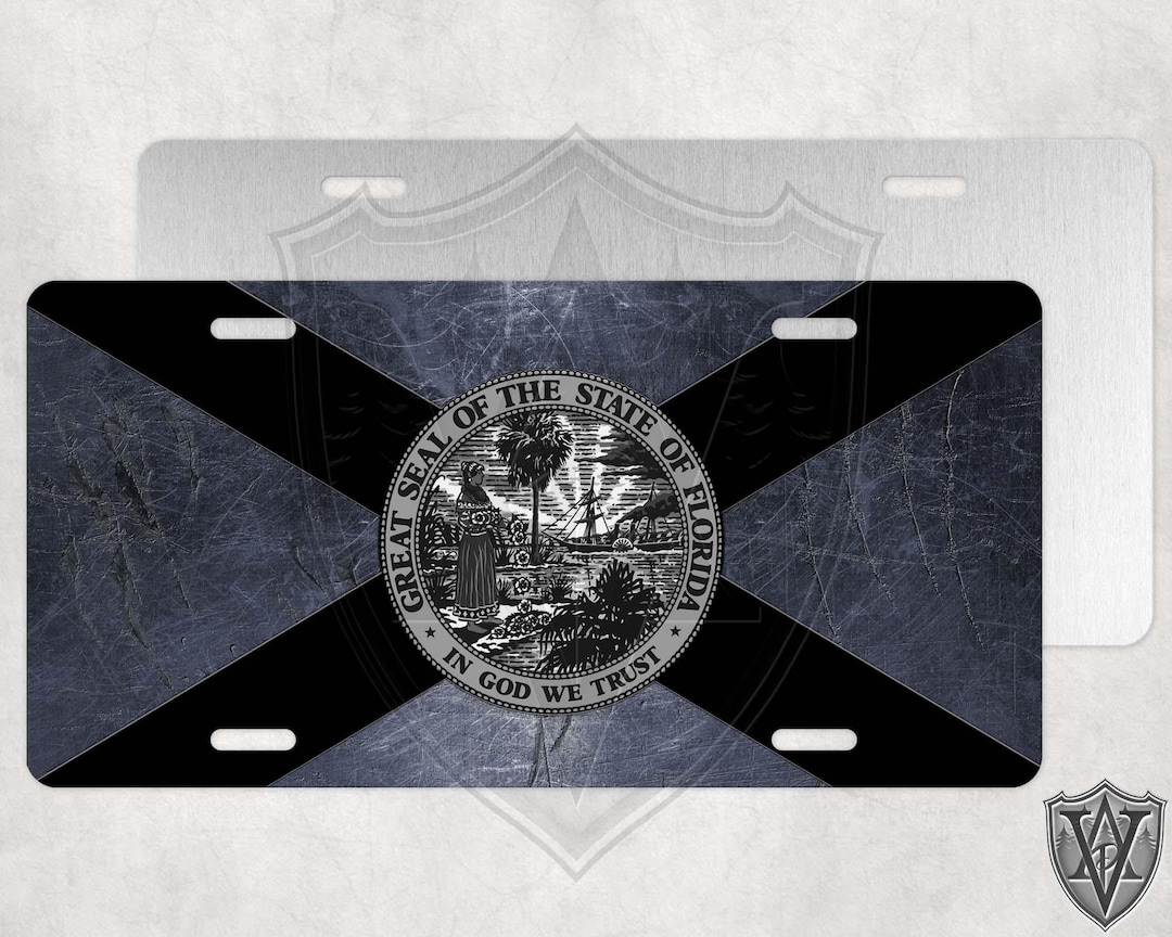 Florida - Custom License Plate - Custom Car Tag - Blue and Black ...