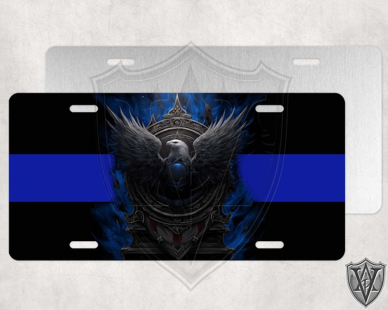 Thin Blue Line - Custom License Plate - Custom Car Tag - Badge Number ...