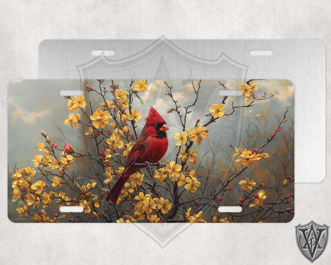 Cardinal - Personalized License Plate - Custom License Plate - Yellow ...