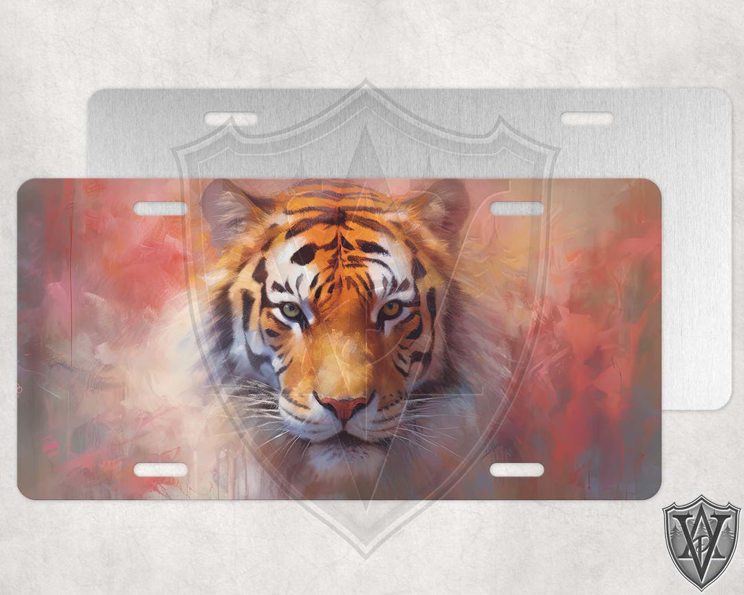 Watercolor Tiger - Custom License Plate - Custom Car Tag - Personalized ...
